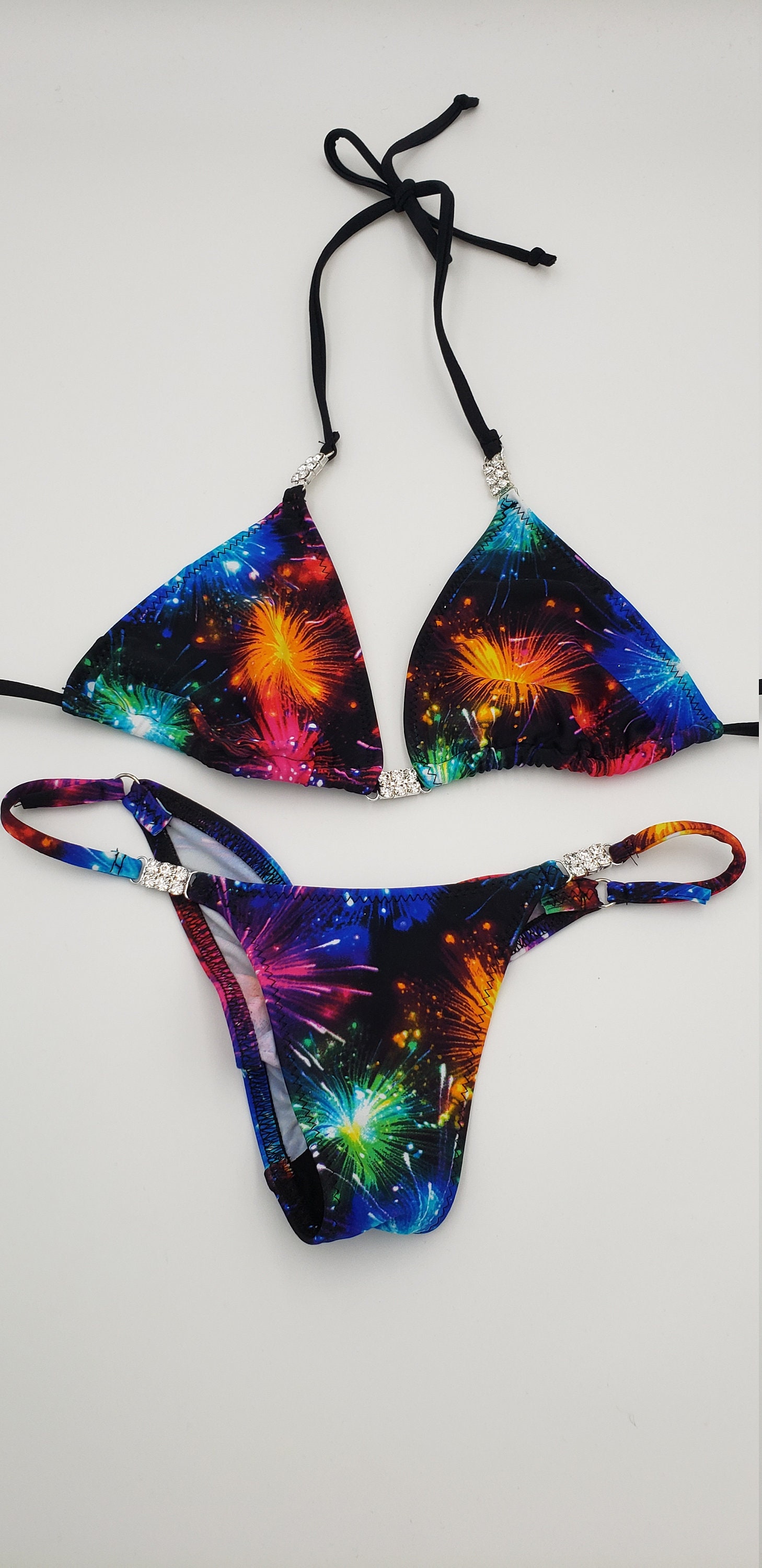 Firecracker Bikini Posing Suit, Usa Made - Etsy