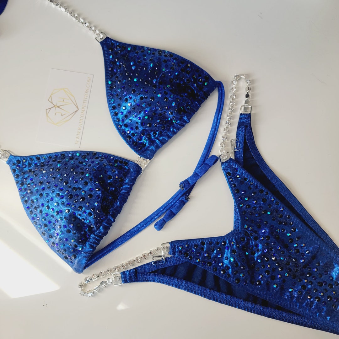 Navy Scatter Competition Figure Suit, Npc Bikini, Natural Bodybuilding ...