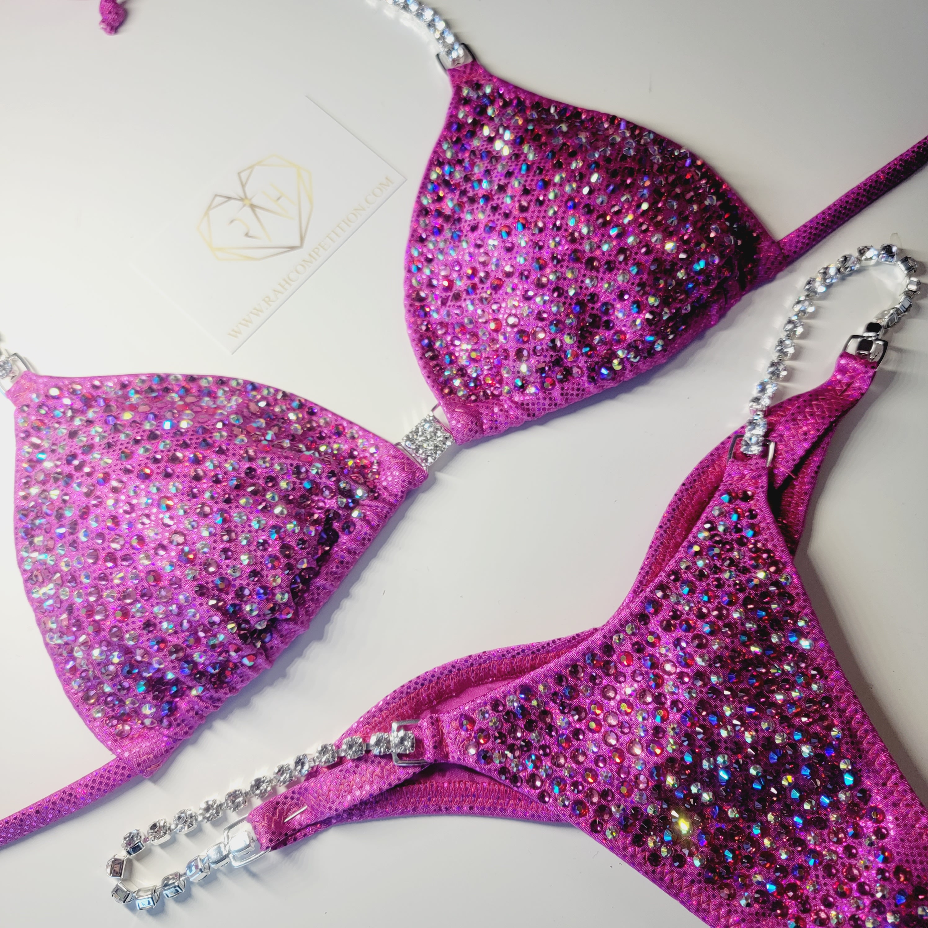 Hot Pink Scatter Competition Suit, Npc Bikini, Natural Bodybuilding ...