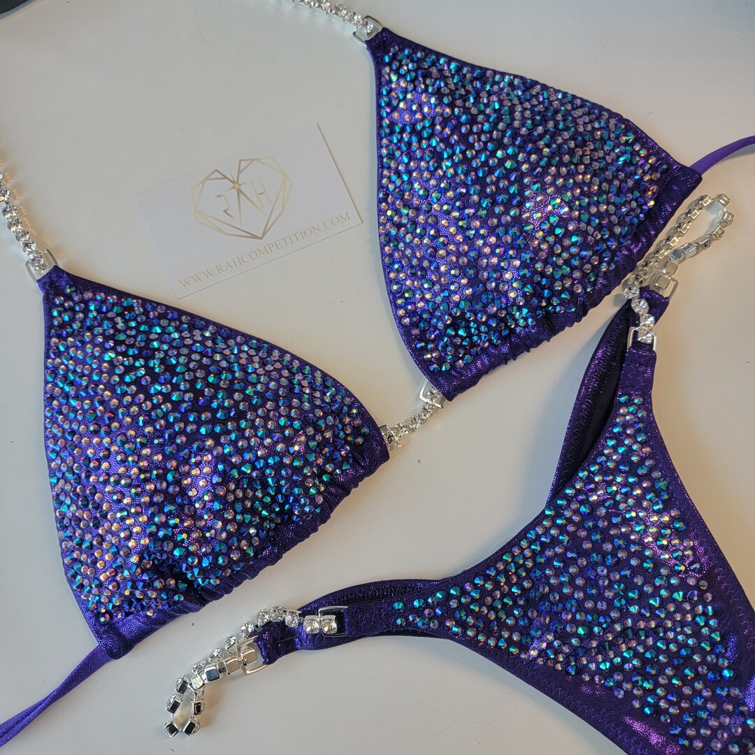 Purple Scatter Competition Suit, Npc Bikini, Natural Bodybuilding ...