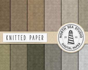 Knit Digital Paper | Etsy