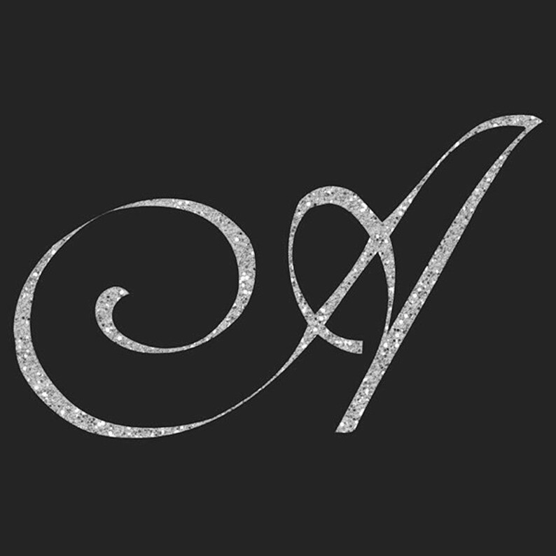 Glitter Alphabet Clip Art / Silver Glitter Letters / Silver | Etsy