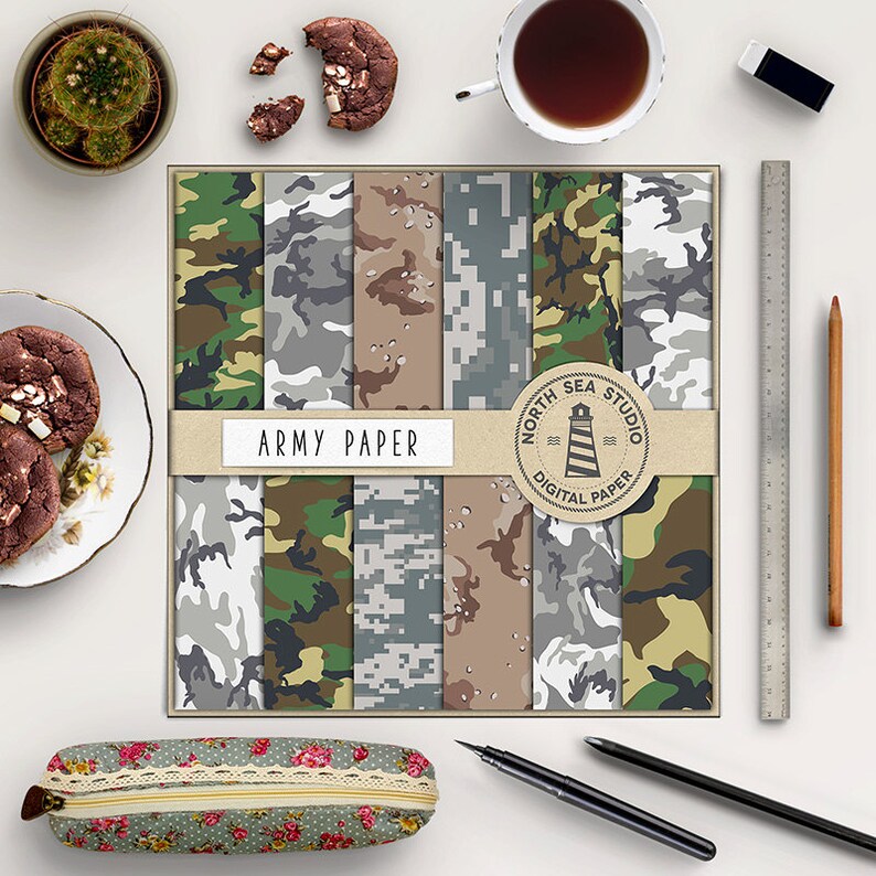 ARMY FORCE Camouflage Digital Paper US Army Paper Military | Etsy