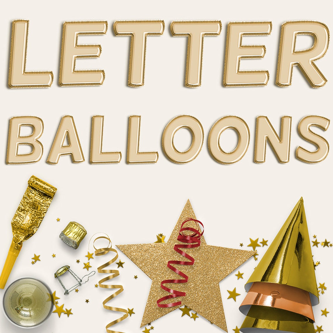 Gold Balloon Letters Clipart Uppercase Gold Foil Balloons | Etsy
