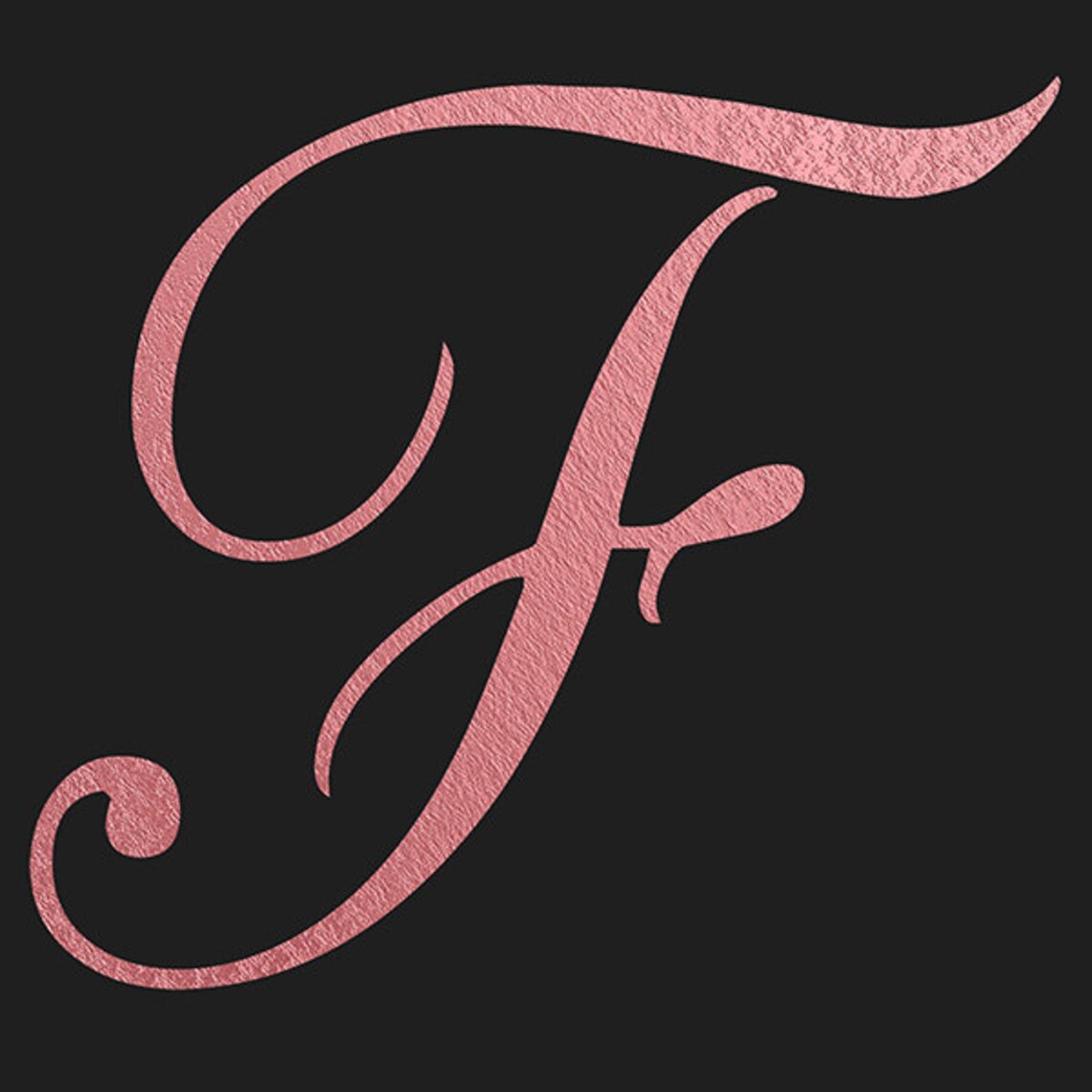 ROSE CURSIVE Pink Foil Alphabet Clipart Gold Letters Clip | Etsy