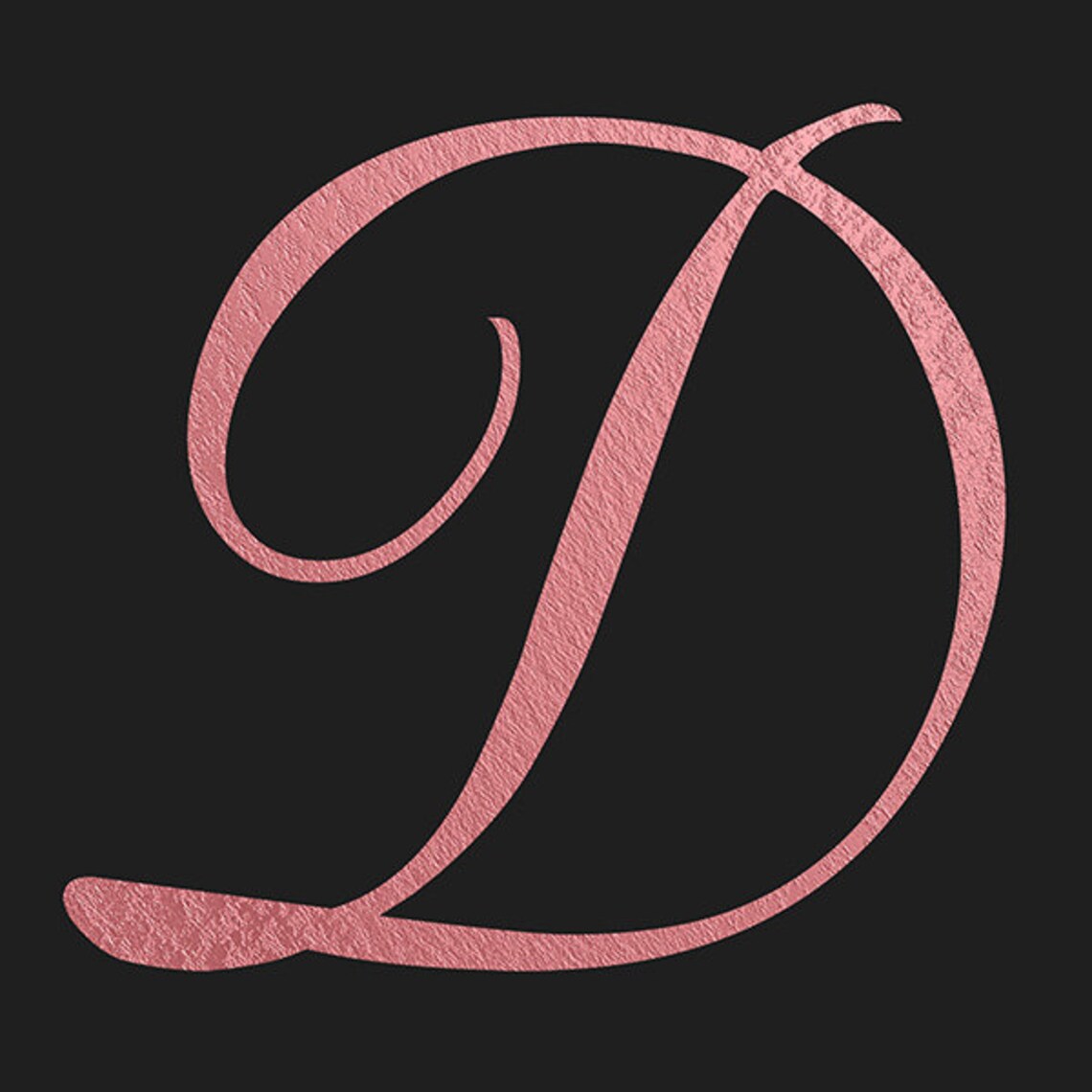 ROSE CURSIVE Pink Foil Alphabet Clipart Gold Letters Clip | Etsy