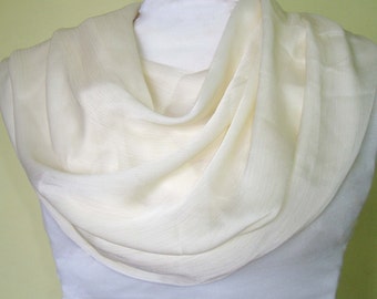 White chiffon scarf | Etsy