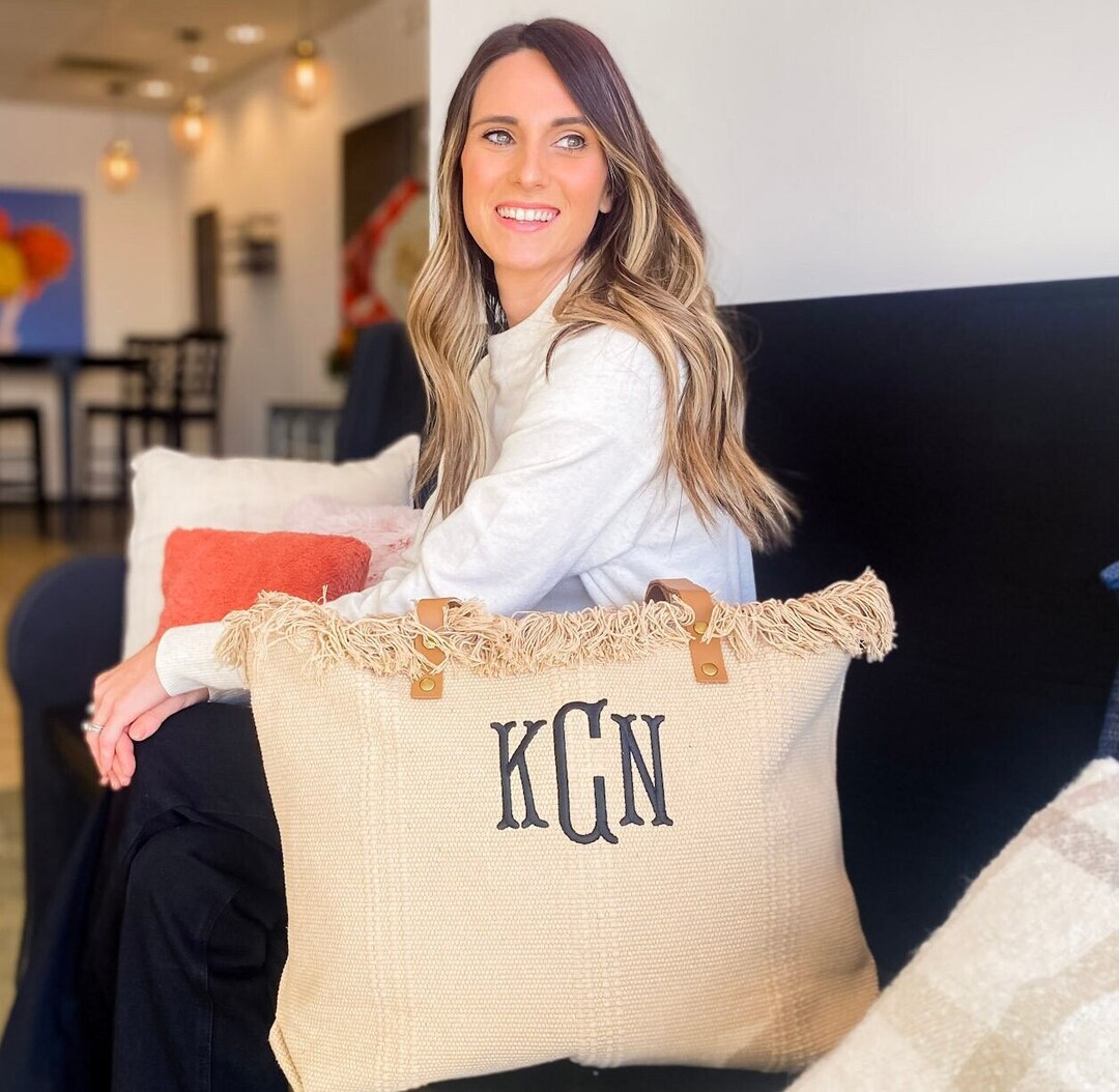 Personalized Tote Bags for Women, Monogrammed Carry on Bag, Fringe Tote ...
