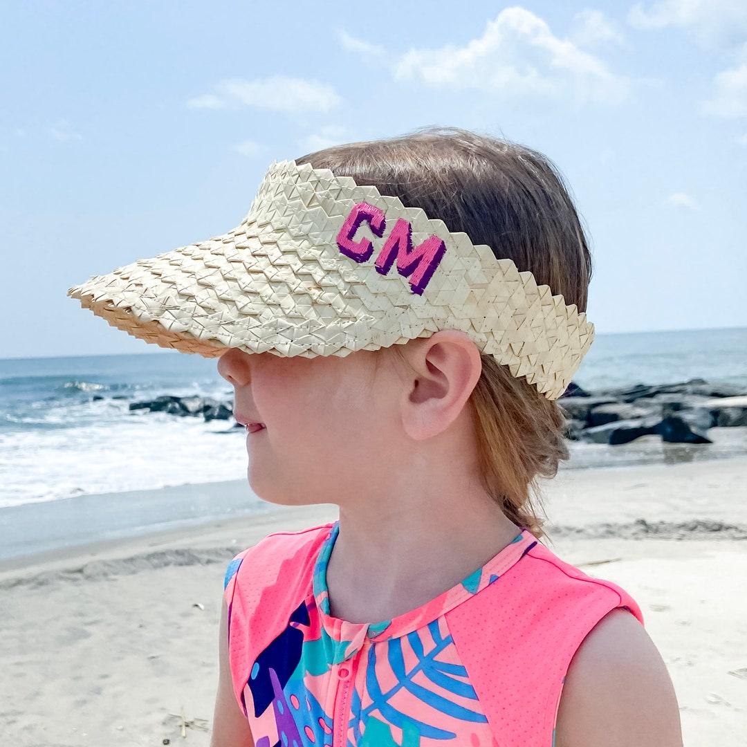 Personalized Straw Visors for Girls, Monogrammed Straw Visor ...