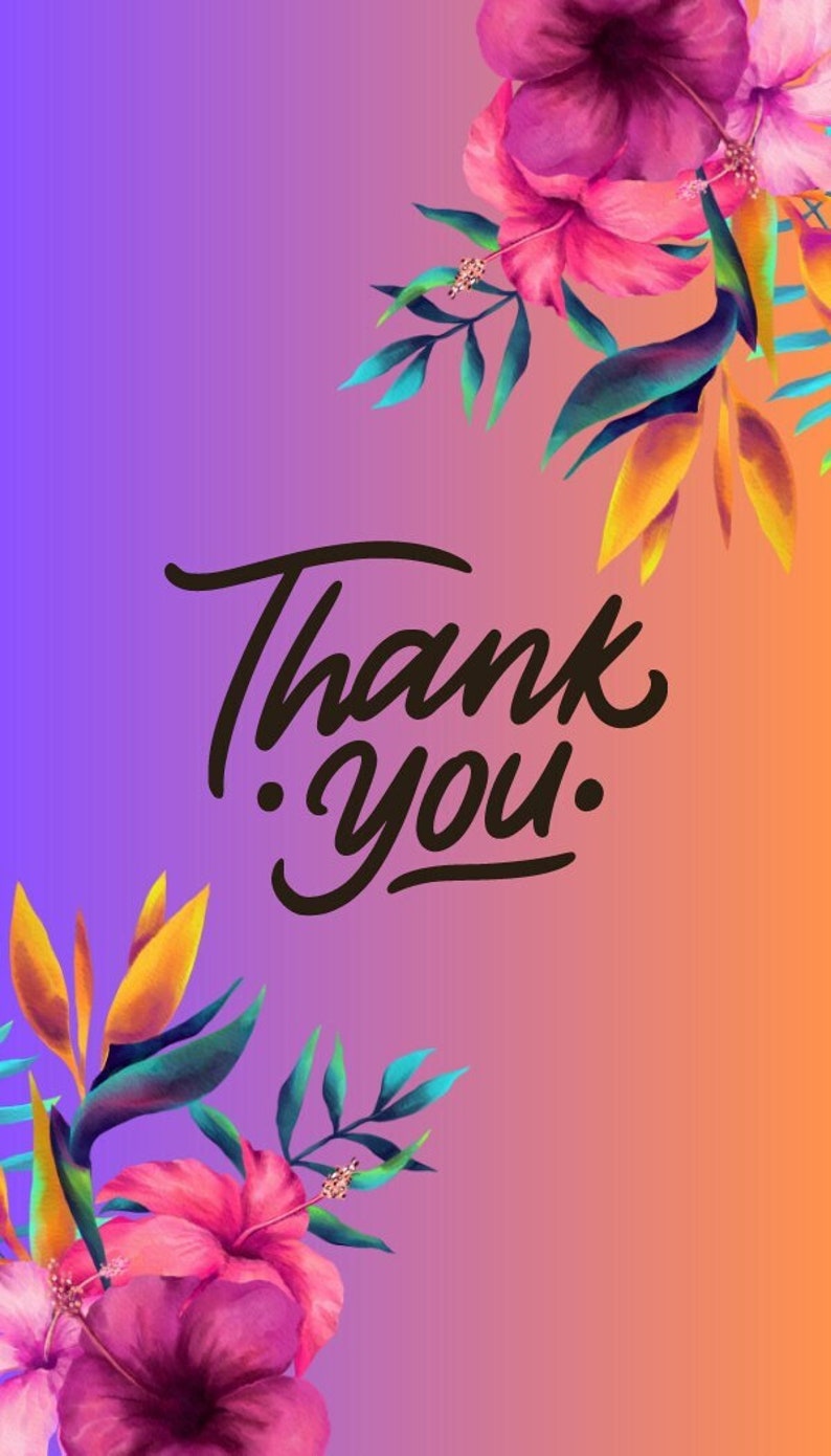 Tropical Sunset Thank You Digital Download Card - Etsy