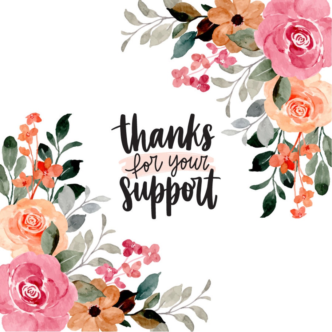Thank You for Your Support Digital Download Card - Etsy