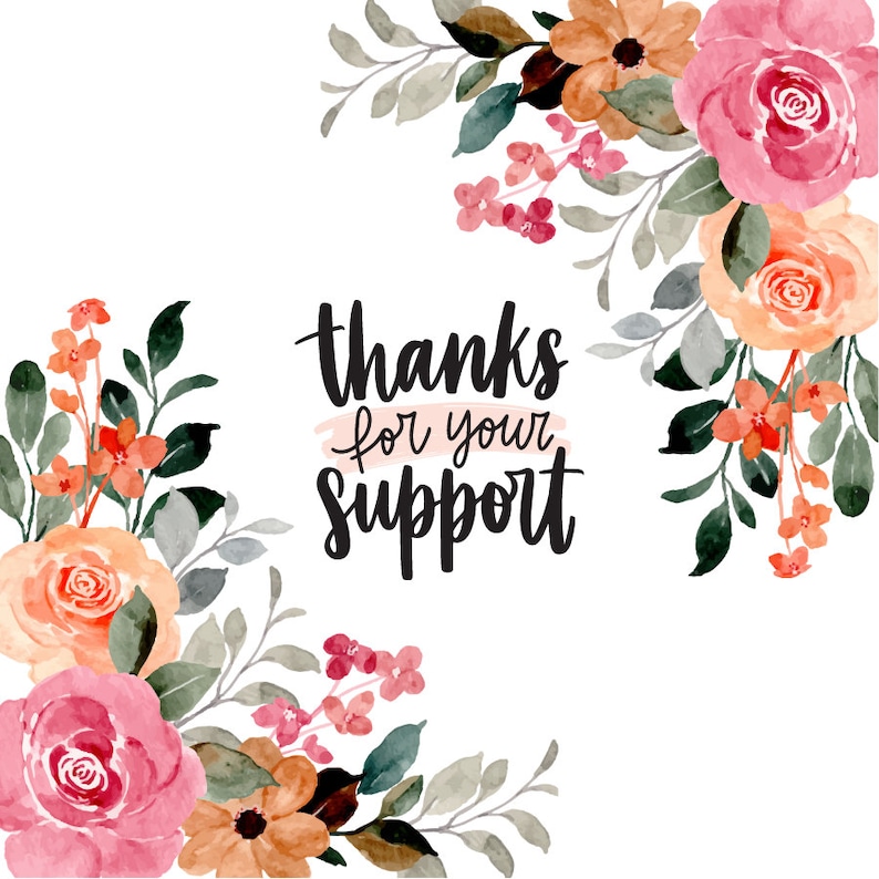 Thank You for Your Support Digital Download Card - Etsy