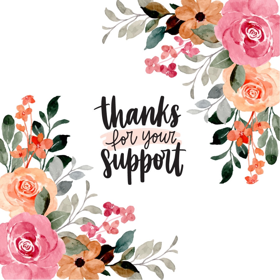 Thank You for Your Support Digital Download Card - Etsy