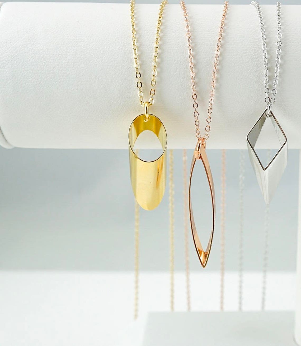 Minimalist Tube Necklace: Silver, Gold, Rose Gold - Etsy