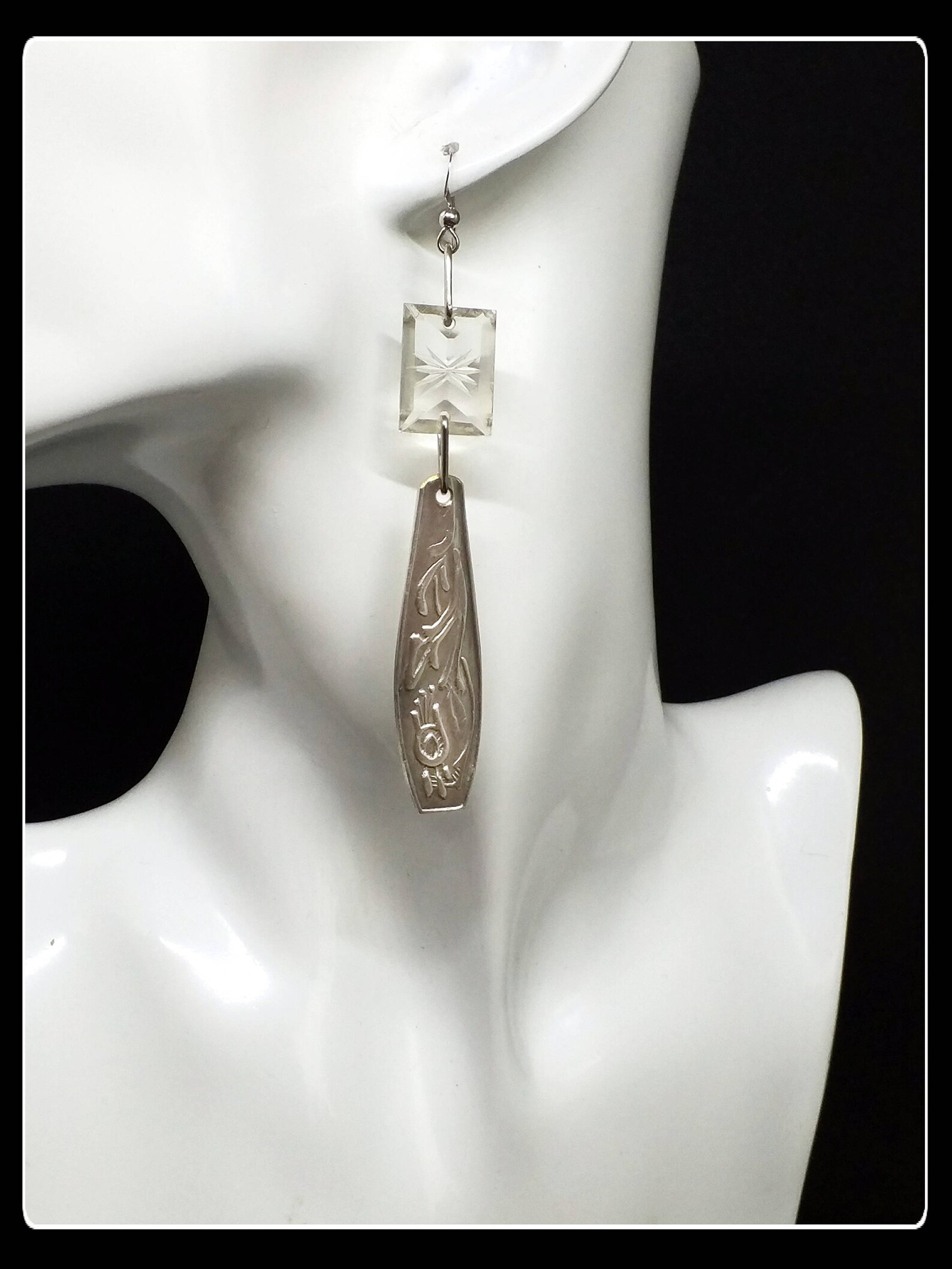 Handmade Silver Spoon and Clear Antique Crystal Art Deco - Etsy