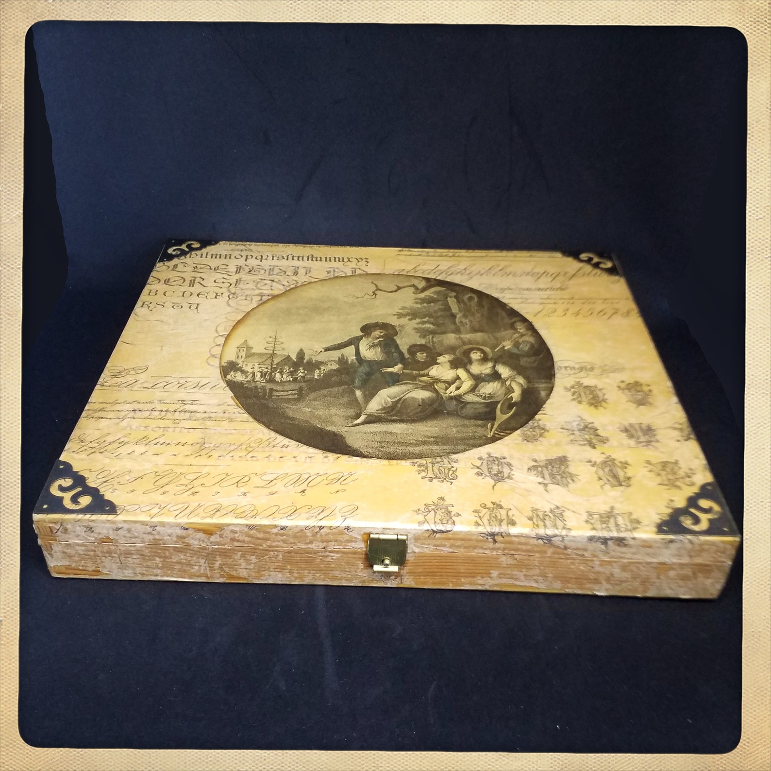 Handmade Altered Big Wooden Box With a Renaissance Scenery - Etsy