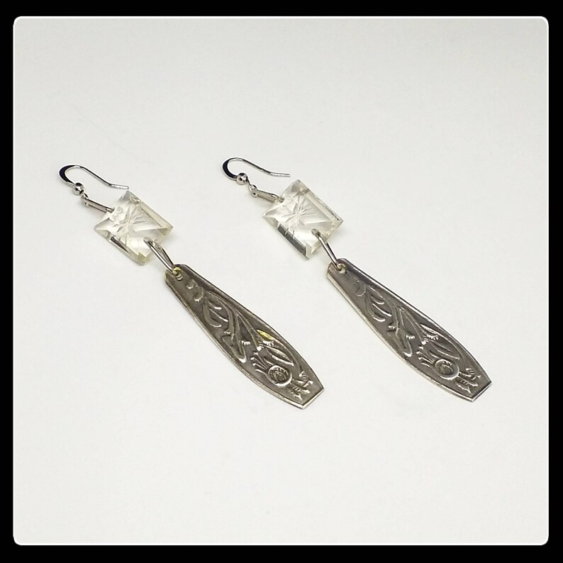 Handmade Silver Spoon and Clear Antique Crystal Art Deco - Etsy