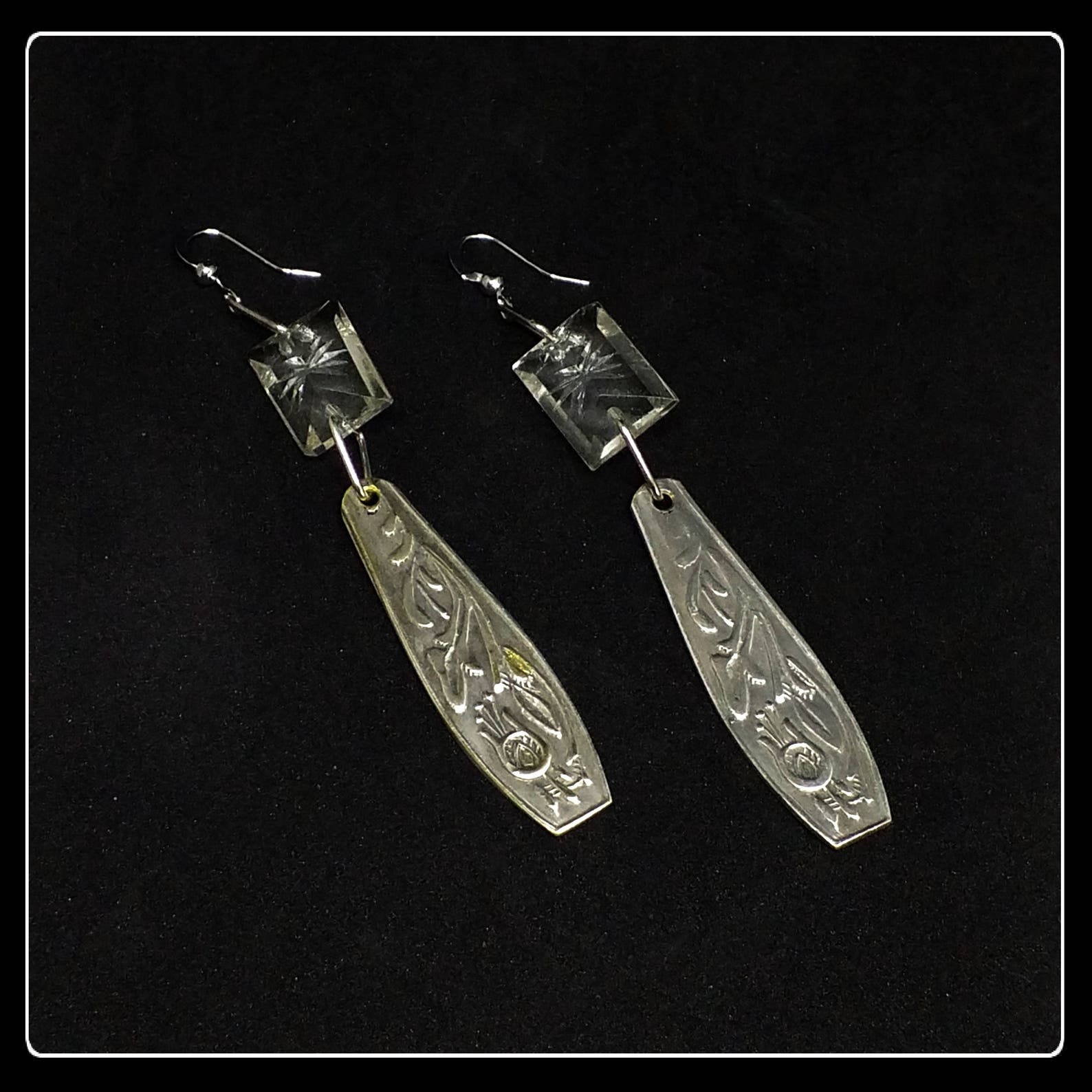 Handmade Silver Spoon and Clear Antique Crystal Art Deco - Etsy