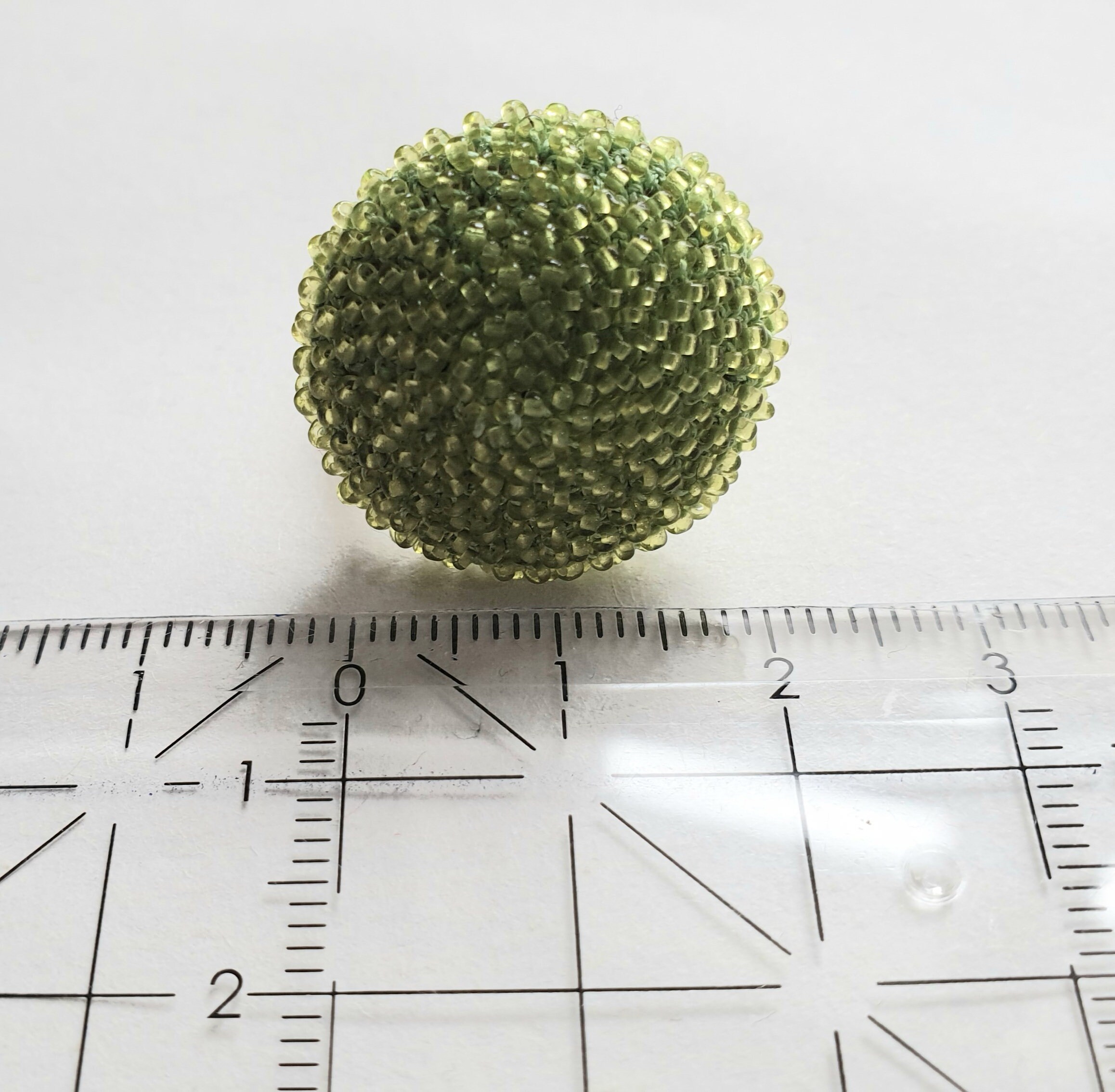 Ring, Crocheted With Delicate Small Glass Beads, Frame Silver ...