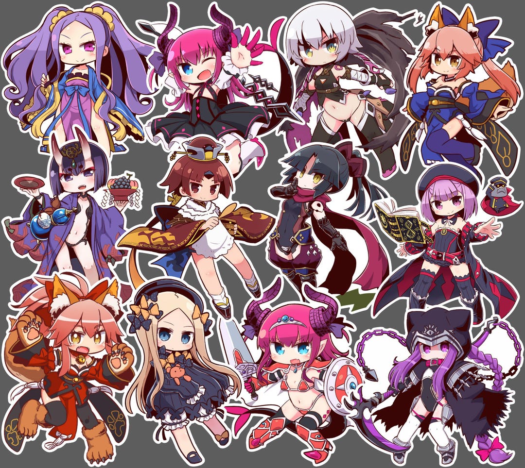 12 Pcs. FGO Chibi Kawaii Sticker - Etsy
