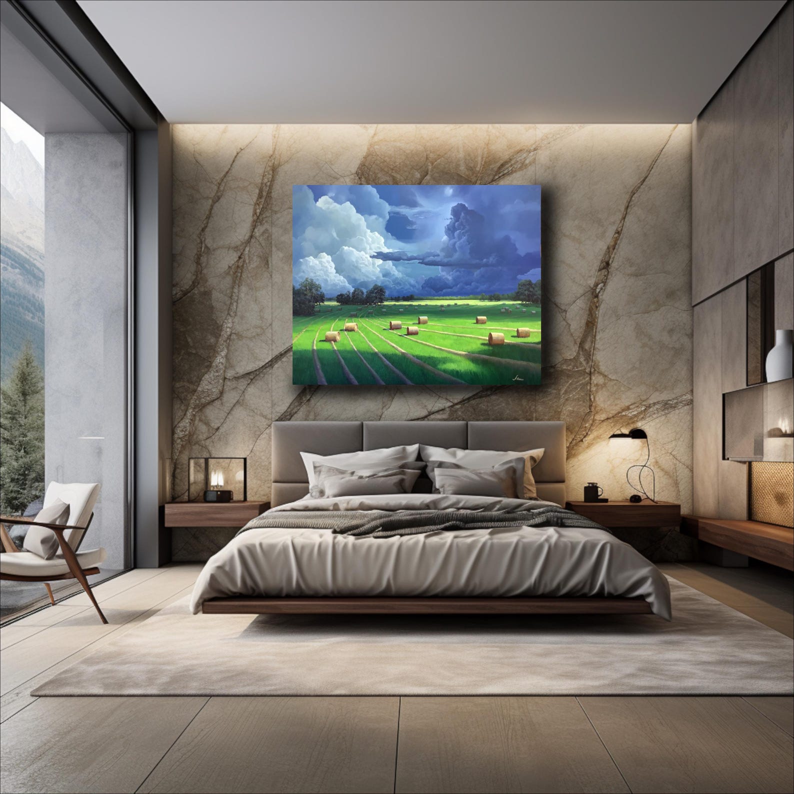 Large Canvas Real Wall Art Landscape Extra Colorful Original Oversized ...