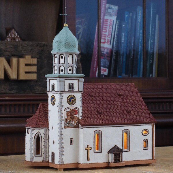 Lighted Ceramic Church - Etsy