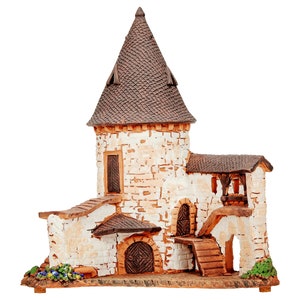 Midene Ceramic House Tea Light Candle Holder Collectible Clay Miniature ...