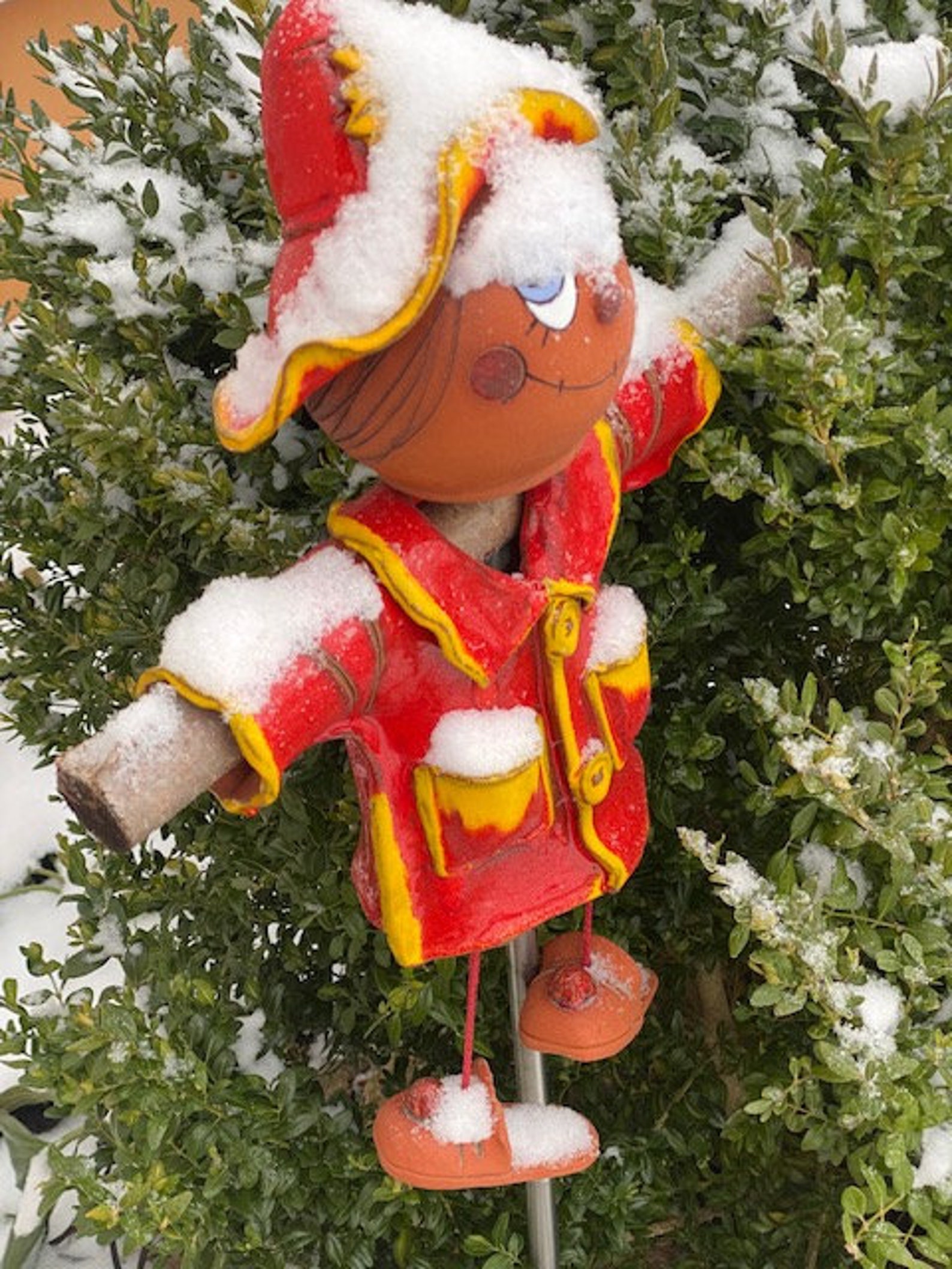 Ceramic Scarecrow Garden Stake Lawn Stake Garden Decor Garden - Etsy