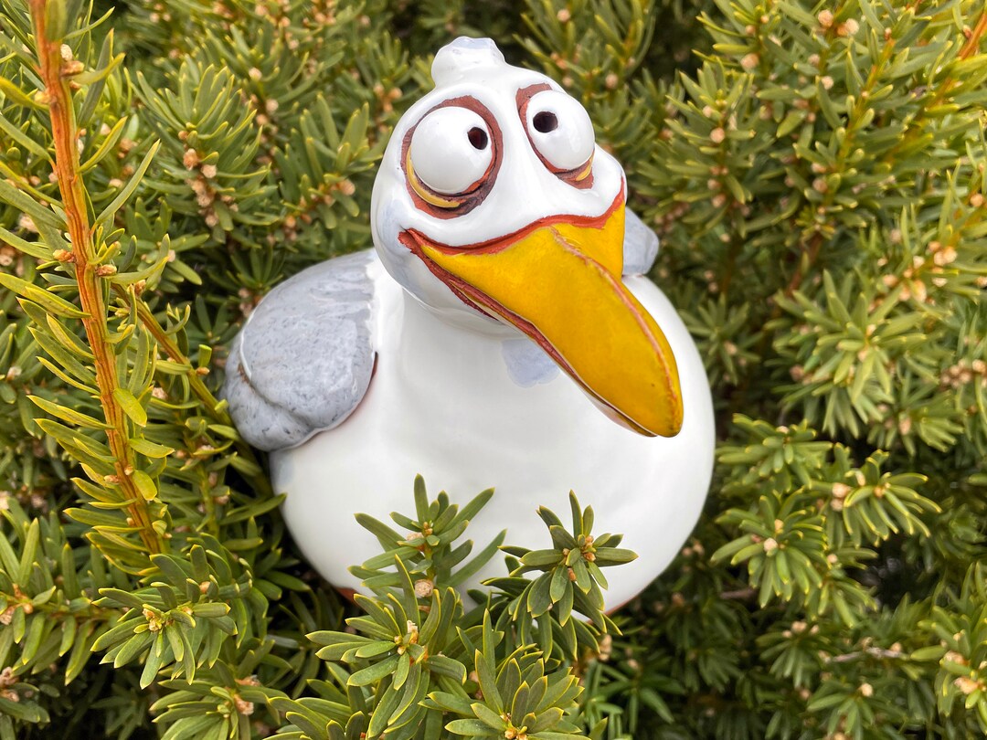 Garden Decor Bird Seagull Ceramic Bird Garden Stake Frostproof Handmade ...