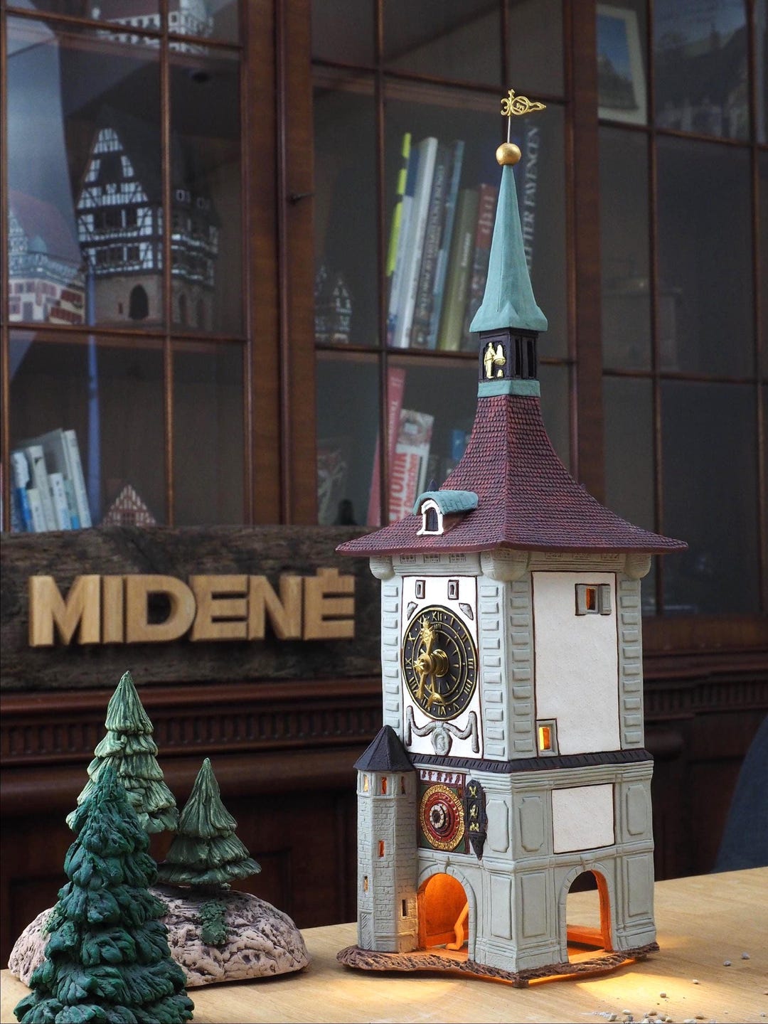 Ceramic Clock Tower Tea Light Holder: Zytglogge Bern Miniature Replica ...