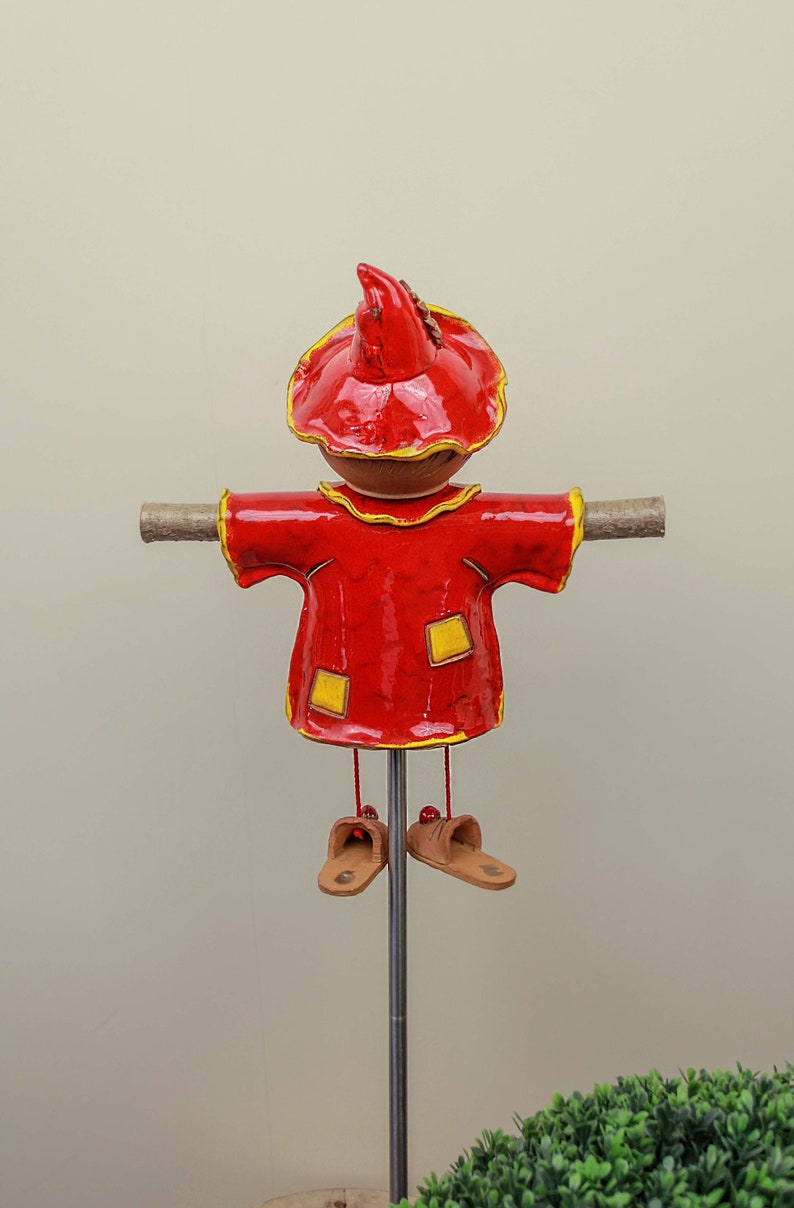 Ceramic Scarecrow Garden Stake Lawn Stake Garden Decor Garden - Etsy