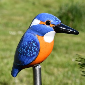 Garden Stake Kingfisher Bird Garden Decor Bird Ceramic Bird Plug for ...