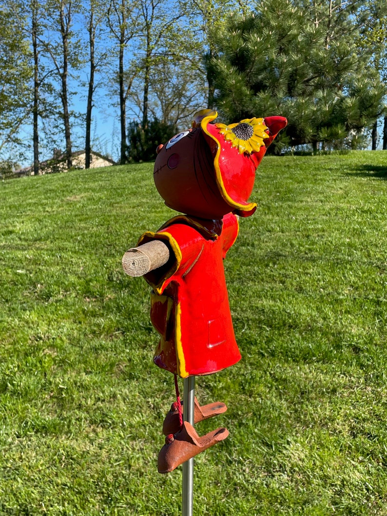 Ceramic Scarecrow Garden Stake Lawn Stake Garden Decor Garden - Etsy