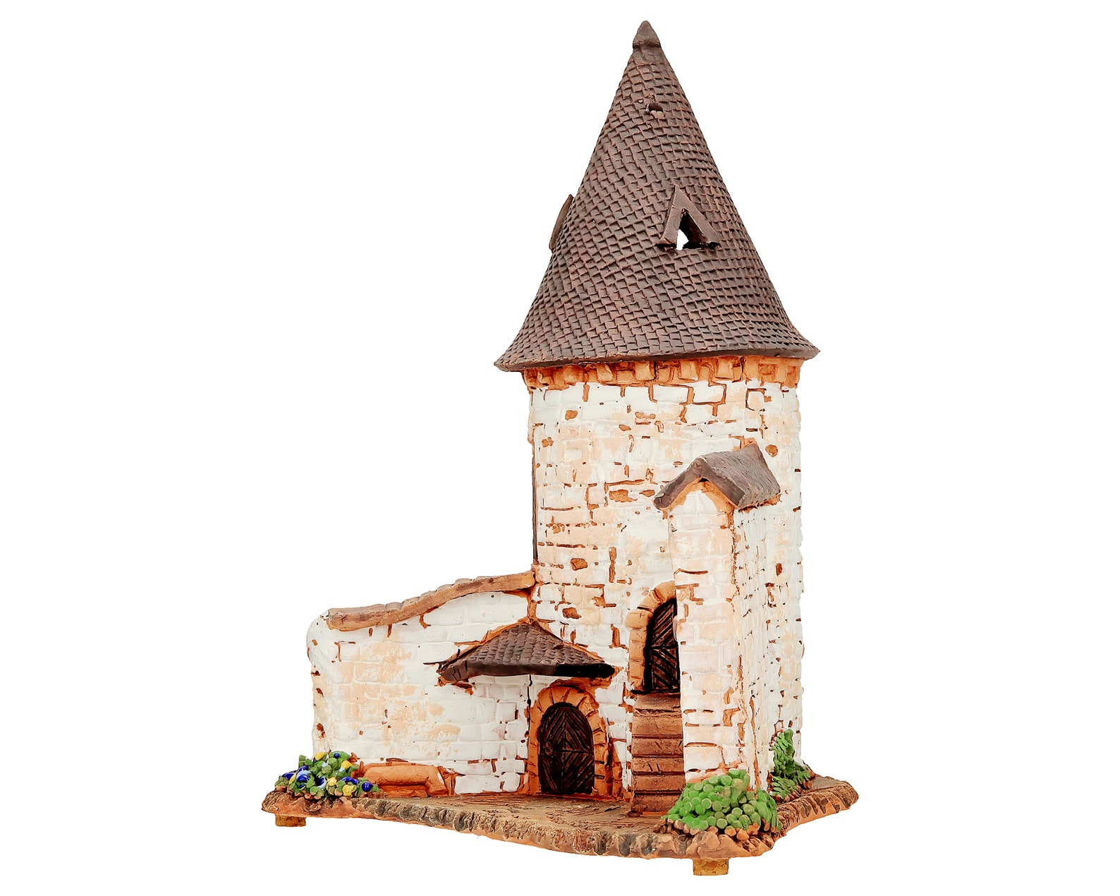 Midene Ceramic House Tea Light Candle Holder Collectible Clay Miniature ...