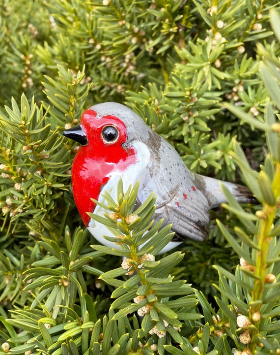 Ceramic Bird Garden Stake Robin Bird Figurine Garden Decor - Etsy