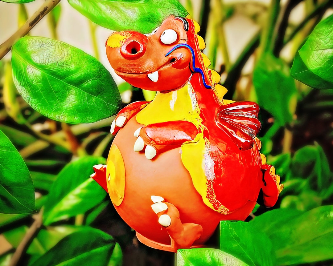 Ceramic Garden Decor Red Dragon Garden Stake Frostproof - Etsy