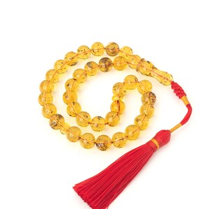 Natural Amber Tasbih-33 Islamic Prayer Beads-handmade Amber Rosary ...
