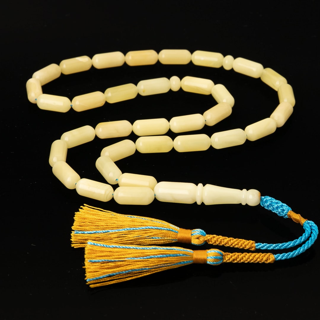 Genuine Amber-amber Tasbih-33 Islamic Prayer Beads,25g-white Amber ...