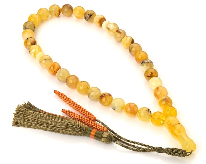 Amber Tasbih-genuine Amber Rosary-33 Islamic Prayer Beads,31g-amber ...