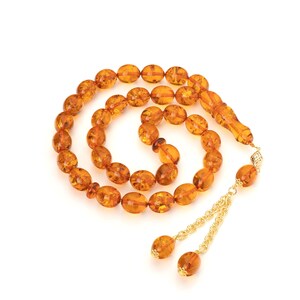 Amber Tasbih-33 Islamic Prayer Beads, 52g-amber Misbaha-handmade Amber ...