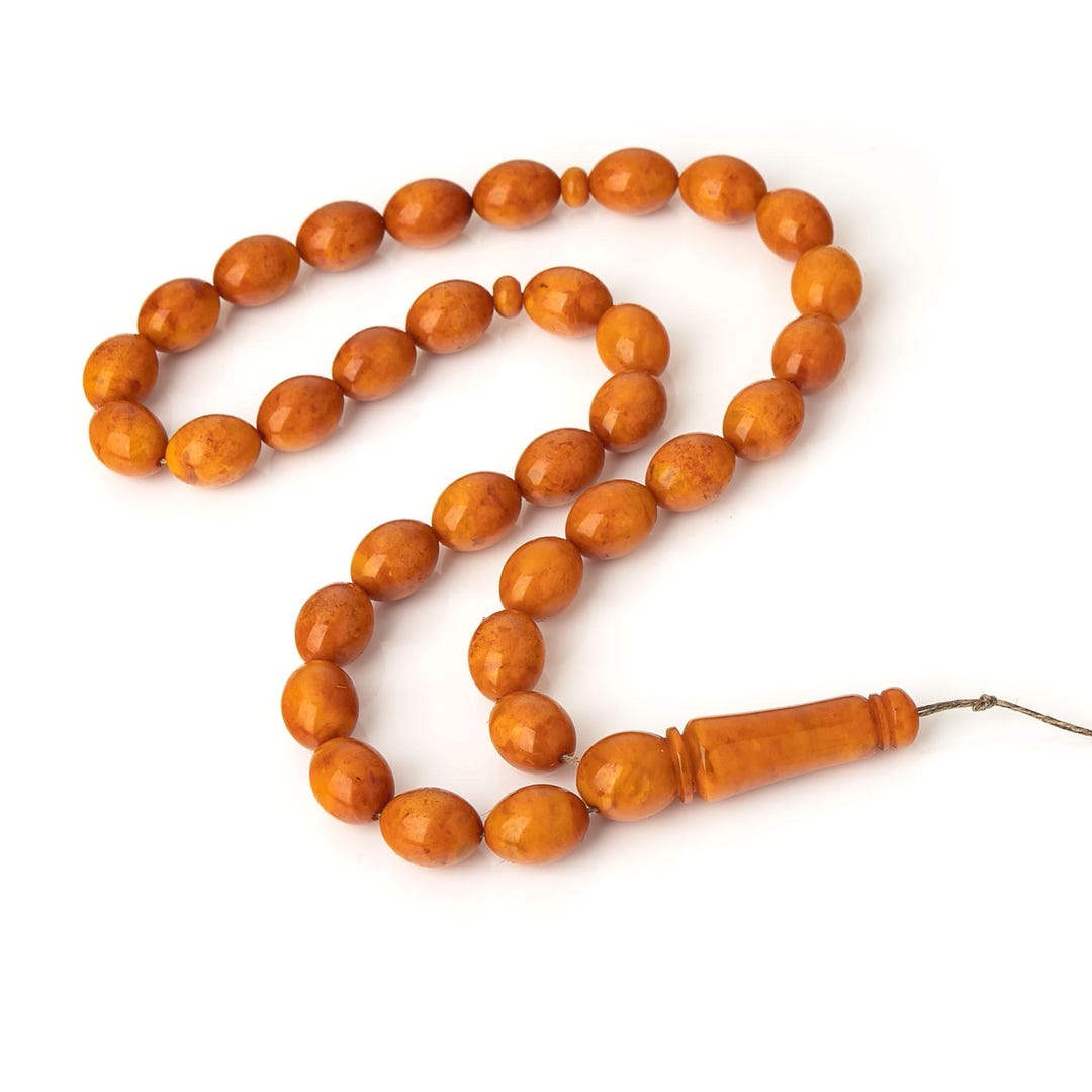 Handmade Amber Tasbih-vintage Misbaha Style Rosary-brand Old Germany ...