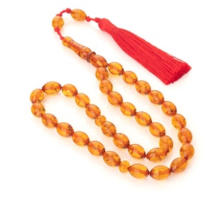 Amber Tasbih-33 Islamic Prayer Beads-handmade Amber Rosary-amber ...