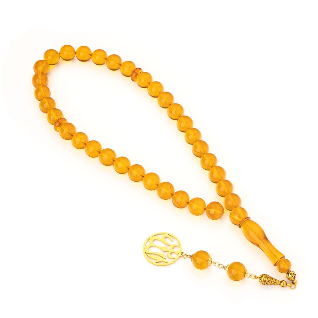 Amber Tasbih|unique Handmade Islamic Amber Rosary|33 Islamic Prayer ...