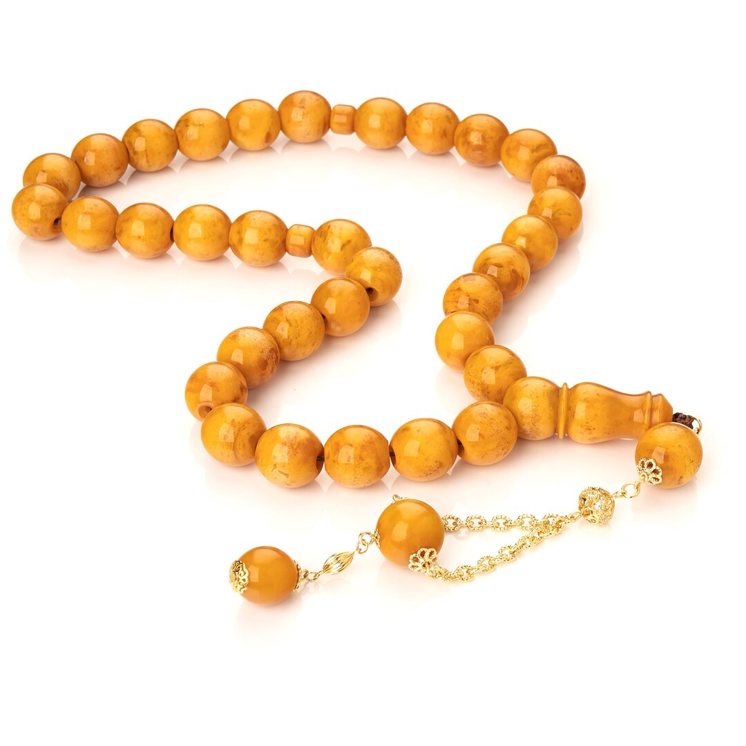 Amber Tasbih-antique Rare German Amber-33 Islamic Prayer Beads,120g ...