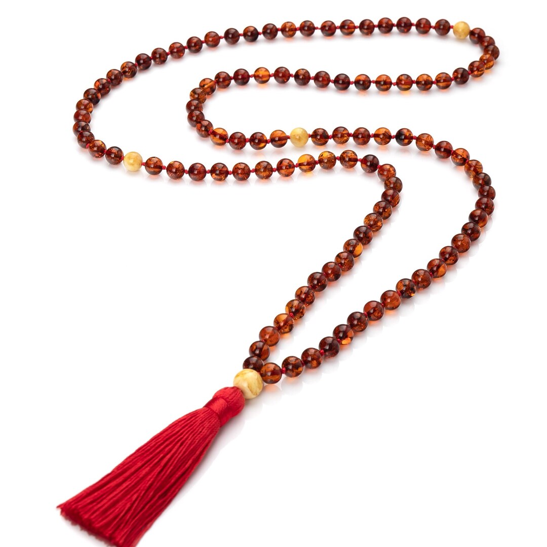 Mala 108 Amber Beads Buddhist Rosary Yoga and Meditation - Etsy