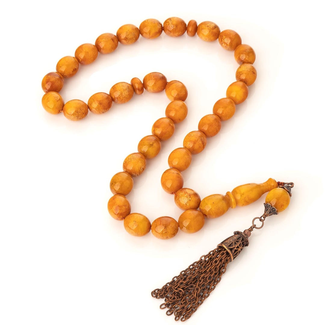 Amber Tasbih-amber Rosary-33 Islamic Old Prayer Beads,50g-brend Old ...