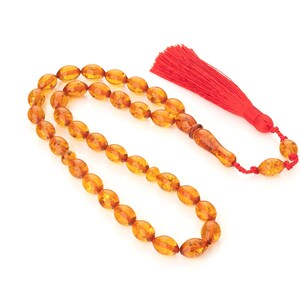 Amber Tasbih-33 Islamic Prayer Beads-handmade Amber Rosary-amber ...