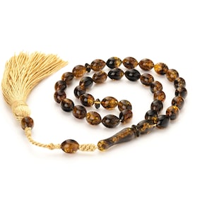 Amber Tasbih|handmade|muslim Rosary of Baltic Amber|islamic Prayer ...