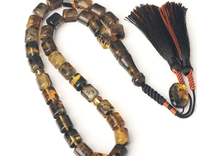 Genuine Amber Tasbih-sibha-33 Islamic Prayer Beads,48g-handmade Amber ...