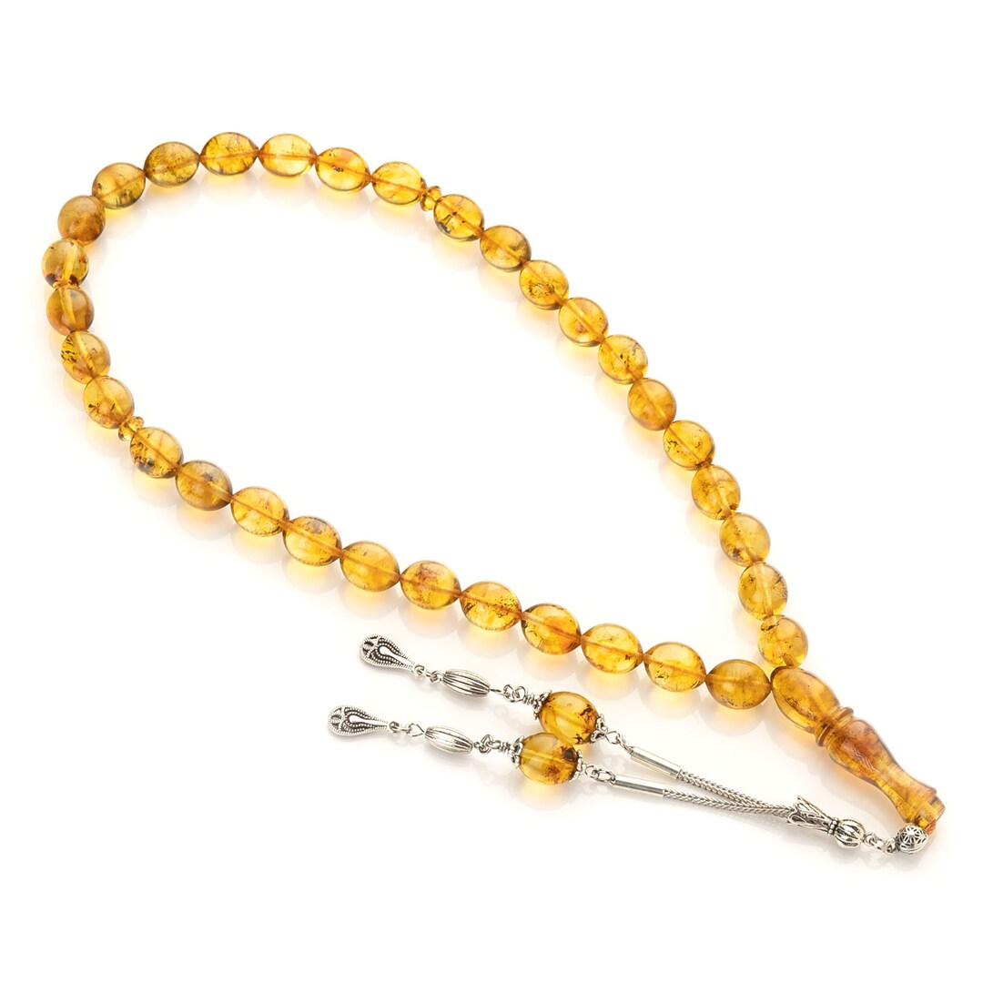 Amber Tasbih|muslim Rosary of Transparent Amber With Inclusions|islamic ...